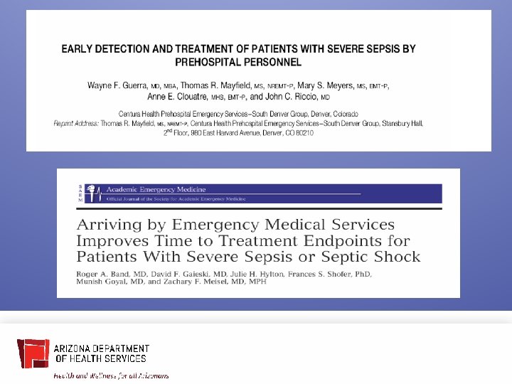 Identification and Management of Sepsis in the Prehospital