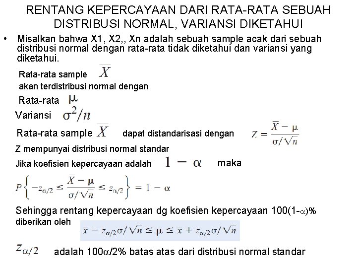 Rentang Kepercayaan Confidence Interval Kuliah Statistik Probabilitas ...