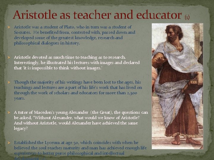 Aristotle Philosopher Educator Scientist Logician and rapper One