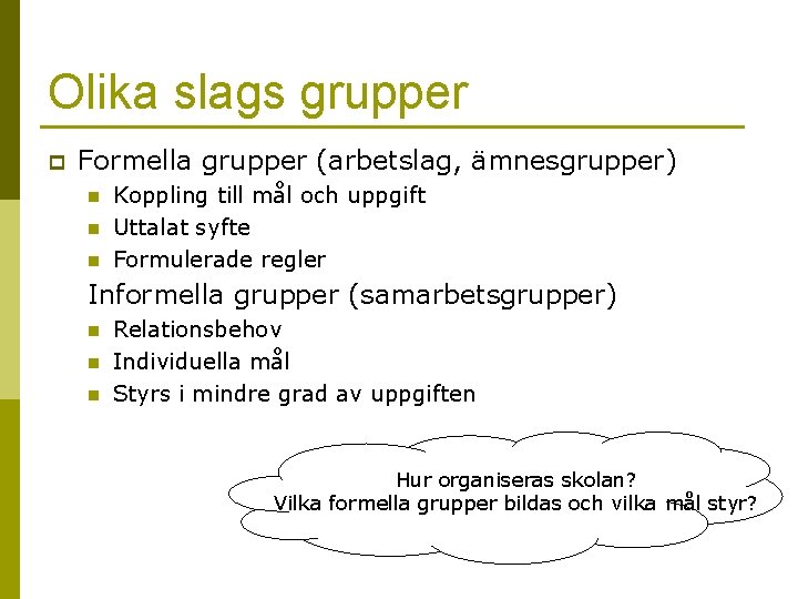 Samspel i grupp I LAU 380 Vt2011 Mette