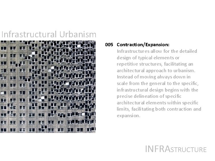 INFRASTRUCTURE Today everexpanding thresholds of speed efficiency and