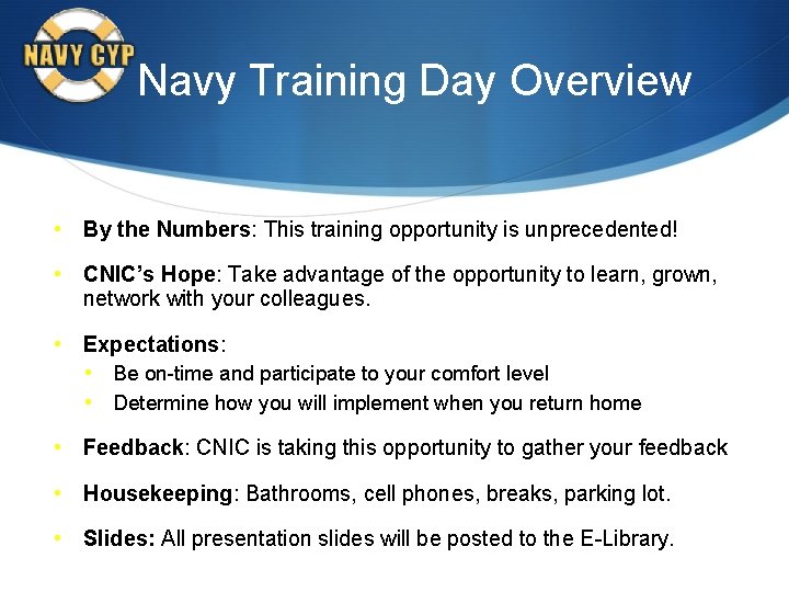 BGCA Military Learning Institute Navy Training Day August