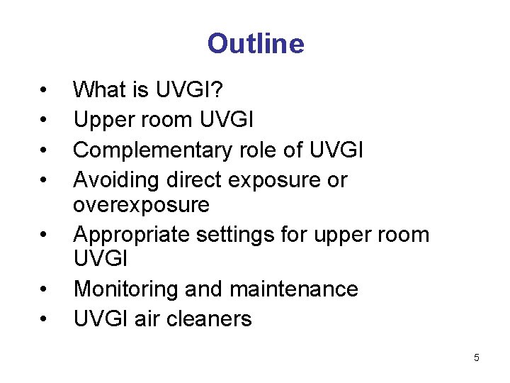 Unit 6 3 Ultraviolet germicidal irradiation UVGI TB