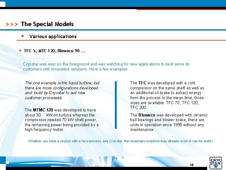 CRYOSTAR Expanders For Air Separation 1 History Capabilities