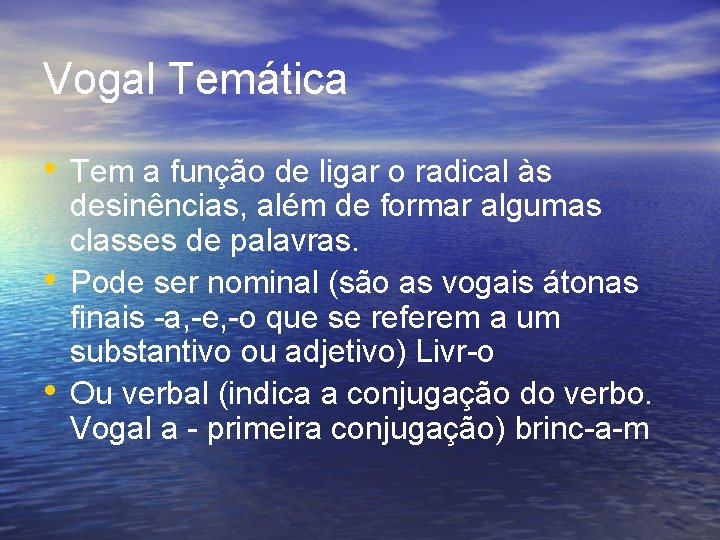 Estrutura das Palavras Conceituao A palavra apresenta em