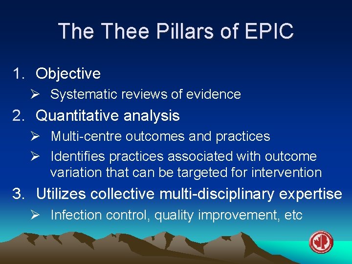 EPIC Evidencebased Practice Identification and Change Past Present
