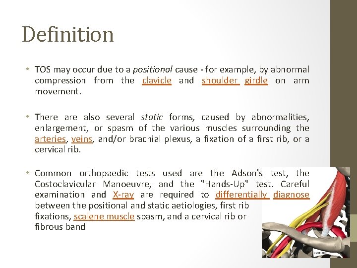 Thoracic Outlet Syndrome Elana Deacon Definition Thoracic outlet