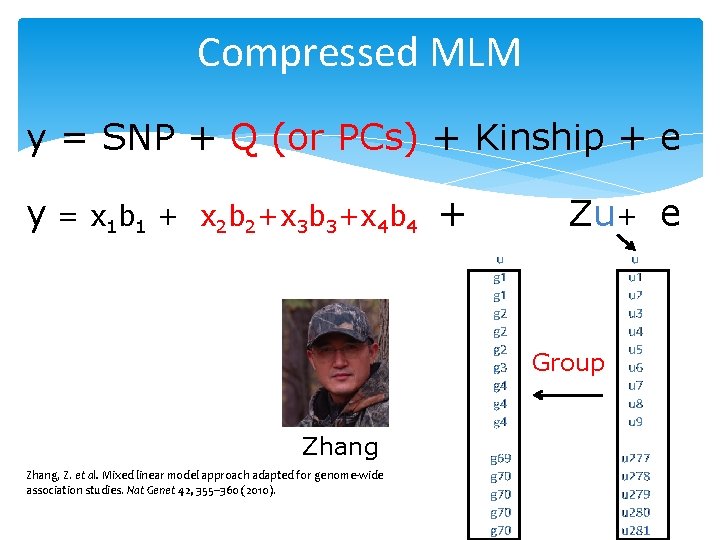 Statistical Genomics Lecture 18 CMLM Zhiwu Zhang Washington
