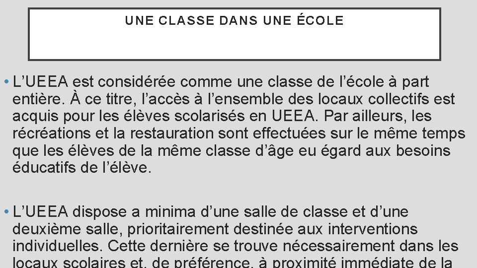 LES UEEA UNITS DENSEIGNEMENT EN ELMENTAIRE AUTISME Thierry