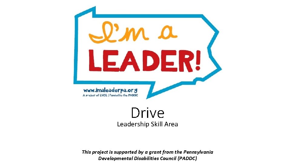 Drive Leadership Skill Area This project is supported