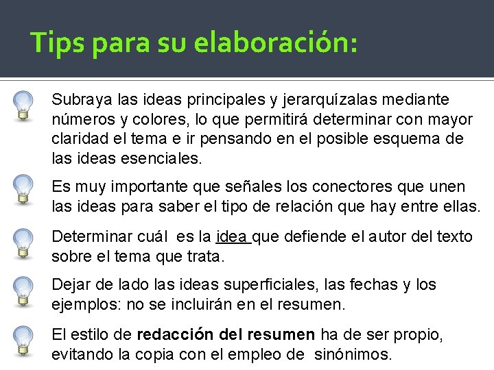 Pautas para la elaboracin de un resumen crtico