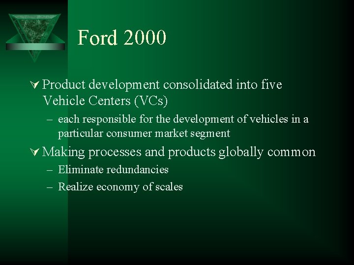 Ford Motor Company Supply Chain strategy Marcus Eatmon