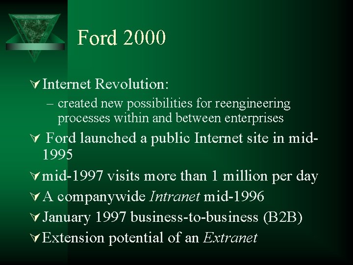 Ford Motor Company Supply Chain strategy Marcus Eatmon