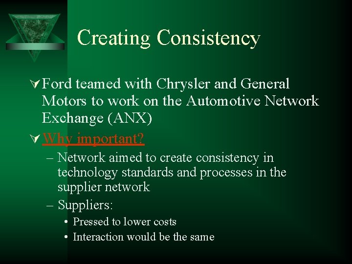 Ford Motor Company Supply Chain strategy Marcus Eatmon