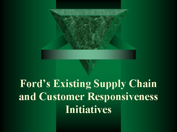 Ford Motor Company Supply Chain strategy Marcus Eatmon
