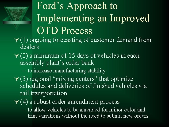 Ford Motor Company Supply Chain strategy Marcus Eatmon