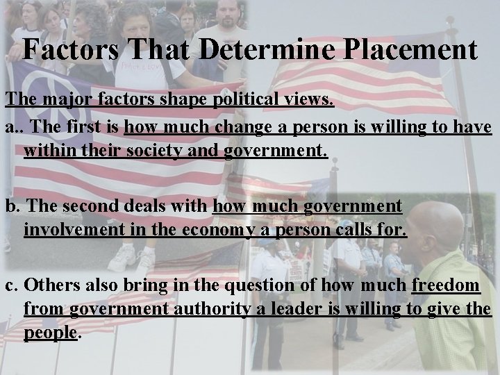 The Political Spectrum Where do you stand What