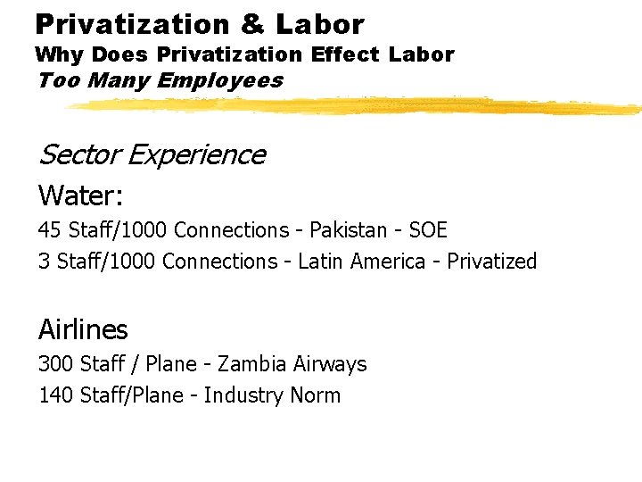 The Impact of Privatization on Labor The International