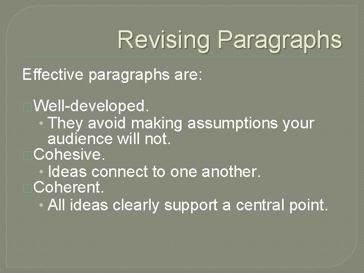 Drafting and Revising Academic Writing The Graduate Writing