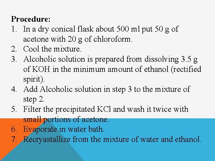 Preparation OF CHLOROBUTANOL The IUPAC name is 1