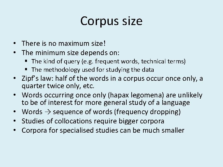 What is a Corpus What is not a