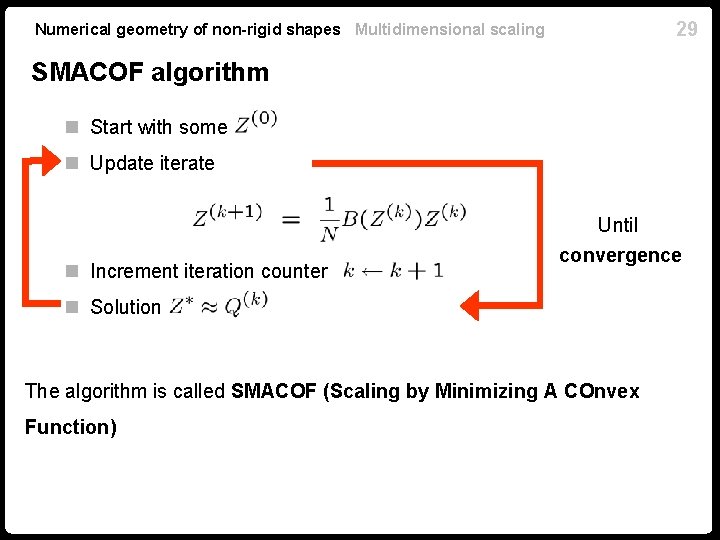 Numerical geometry of nonrigid shapes Multidimensional scaling 1