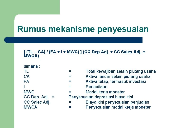 AKUNTANSI PERUBAHAN HARGA DAN INFLASI Definisi dan Beberapa