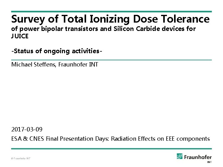 Survey of Total Ionizing Dose Tolerance of power