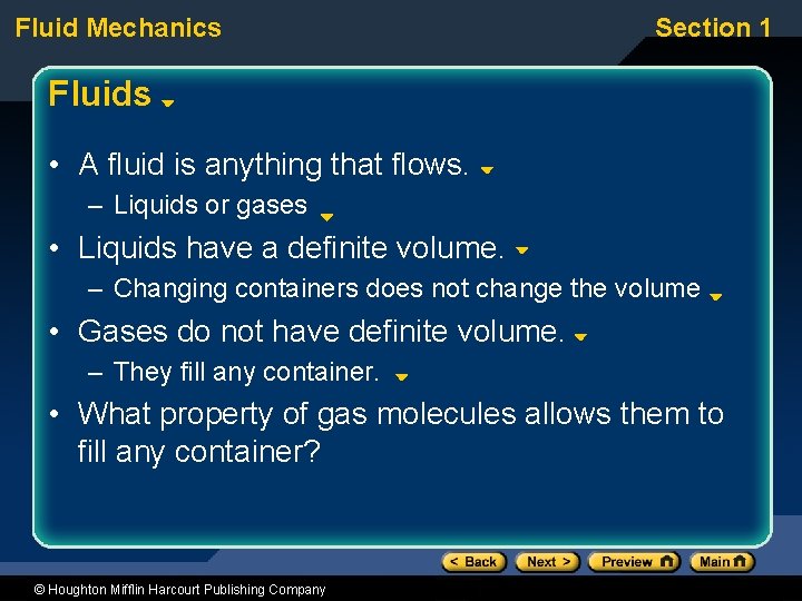 Fluid Mechanics Preview Section 1 Fluids and Buoyant