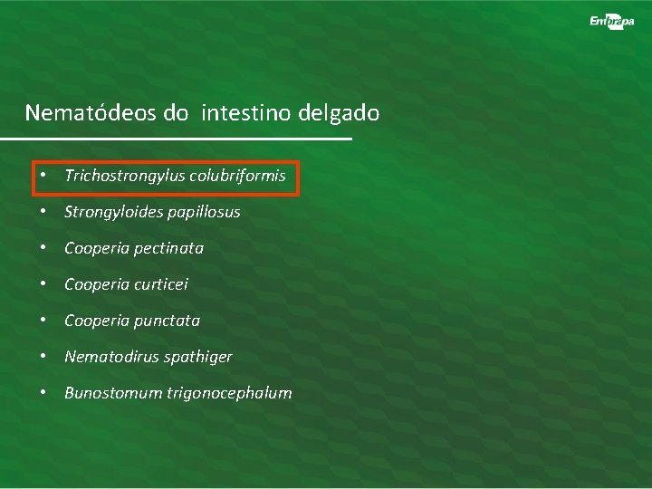 Controle Integrado da Verminose em Caprinos e Ovinos