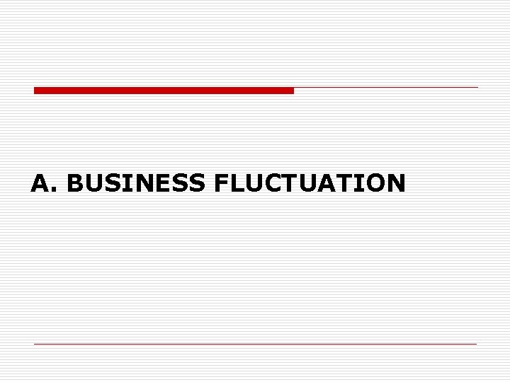 Business Fluctuations Aggregate Demand A BUSINESS FLUCTUATION Intro