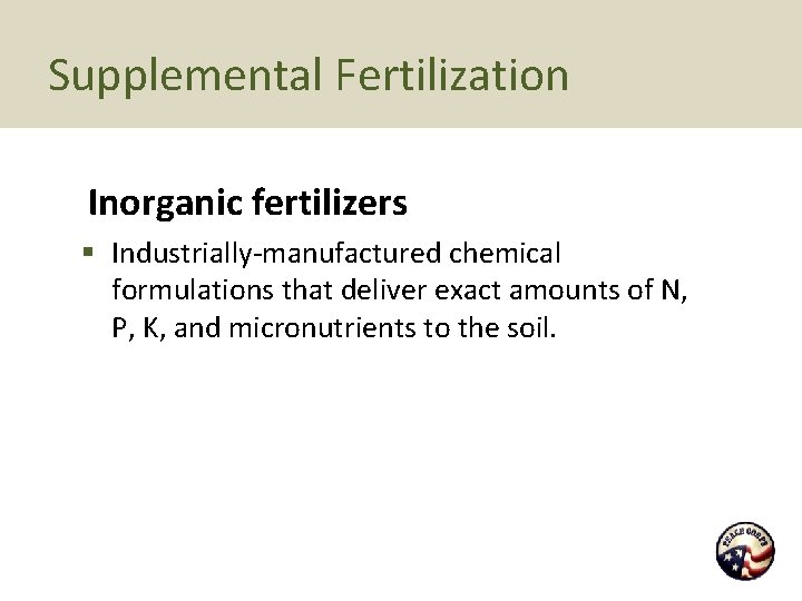 Agriculture Gardens Training Package Session 7 Supplemental Fertilization