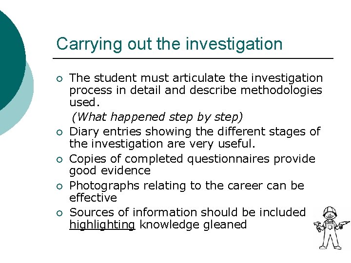 The Vocational Preparation Task Career Investigation Task breakdown