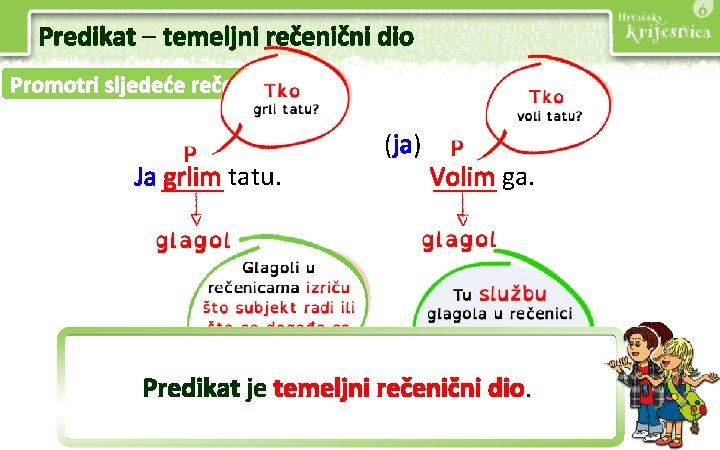 Predikat temeljni reenini dio Promotri sljedee reenice Ja