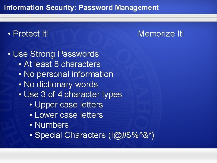 Information Security New Employee Orientation Information Security Everyone