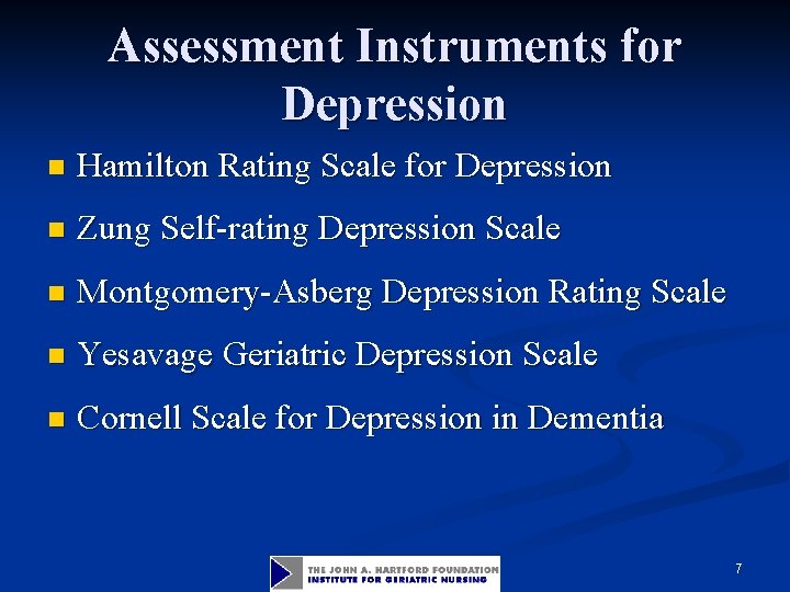 Depression Delirium and Dementia in Older Adults Objectives