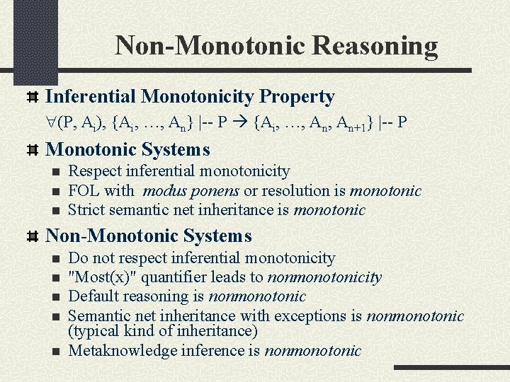 Artificial Intelligence 15 381 Beyond FirstOrder Logic Jaime