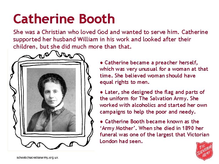 Catherine Booth She was a Christian who loved