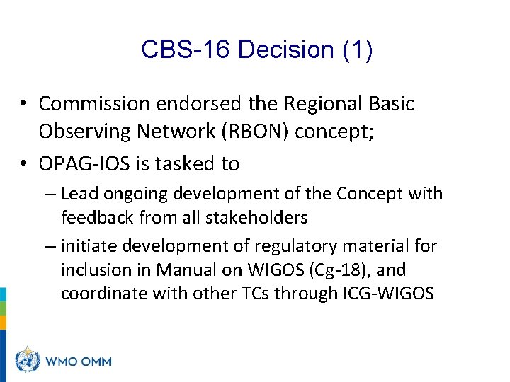 WMO Regional Basic Observing Network Workshop 18 to