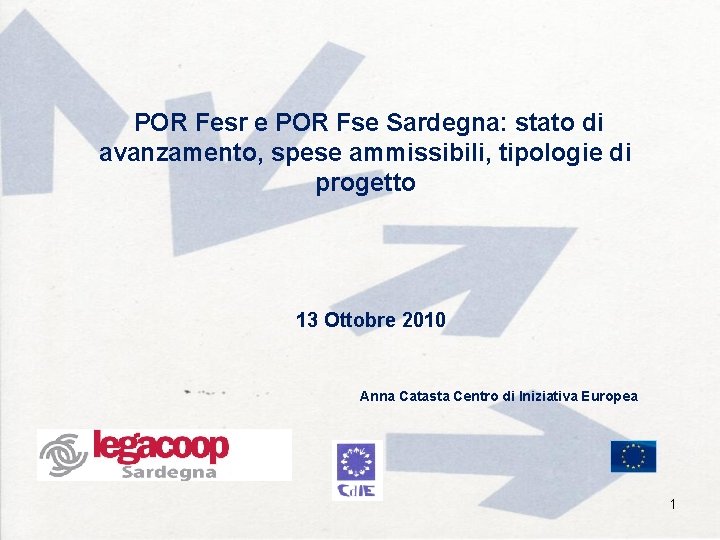 POR Fesr e POR Fse Sardegna stato di