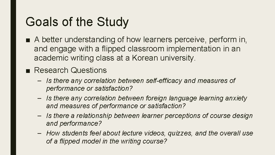 KOREAN FLIPPED WRITING CLASSES Learning from Doing Daniel