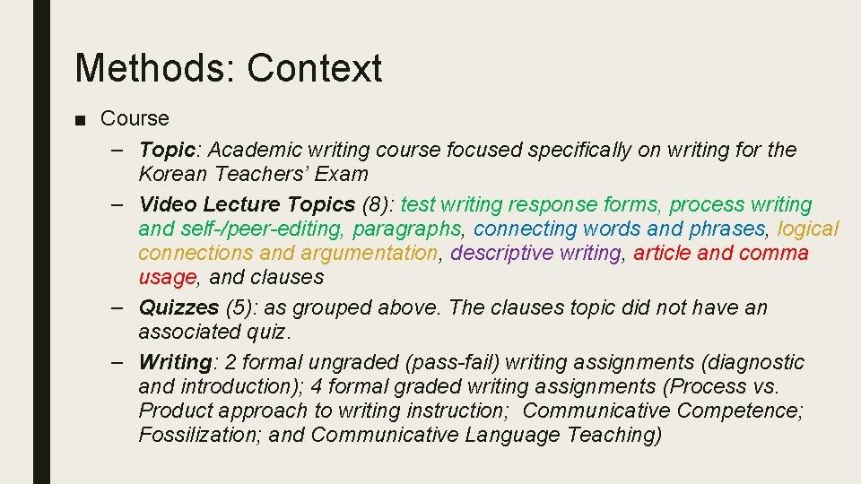 KOREAN FLIPPED WRITING CLASSES Learning from Doing Daniel