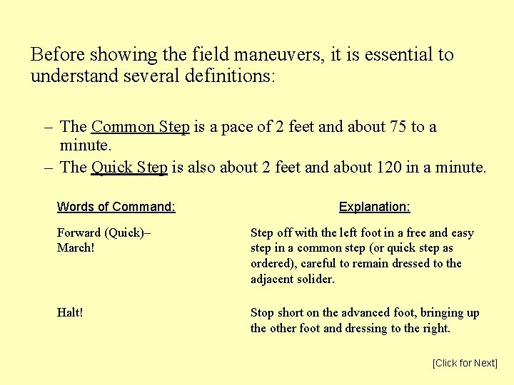 Essential Elements of 18 th Century Field Maneuvers