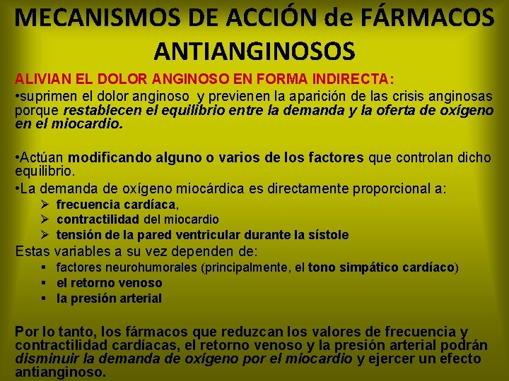 ANTIANGINOSOS NITRATOS BETABLOQUEANTES y ANTAGONISTAS DE CALCIO ...