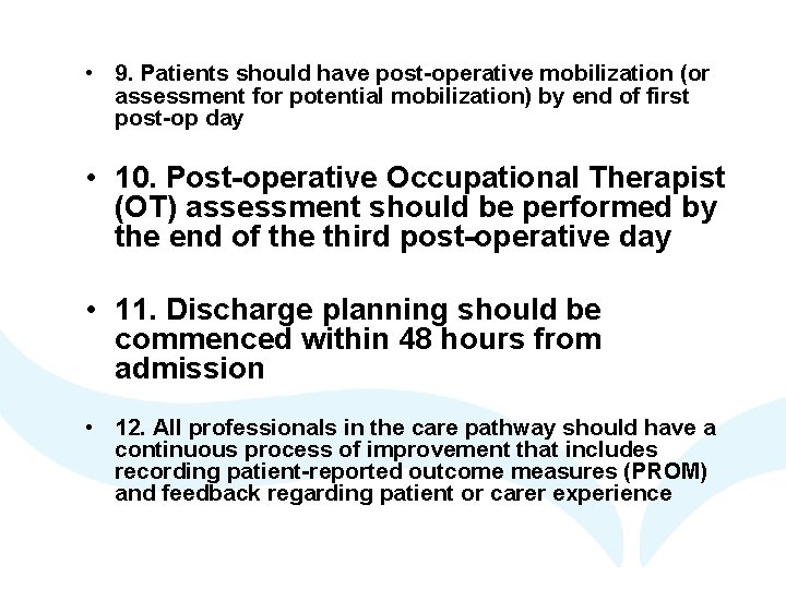 Optimising Discharge for Orthopaedic Trauma Patients Fiona Ballance