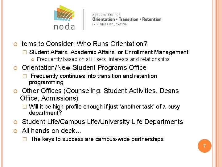 ORIENTATION 101 THE BASICS OF OTR AN INTRODUCTION