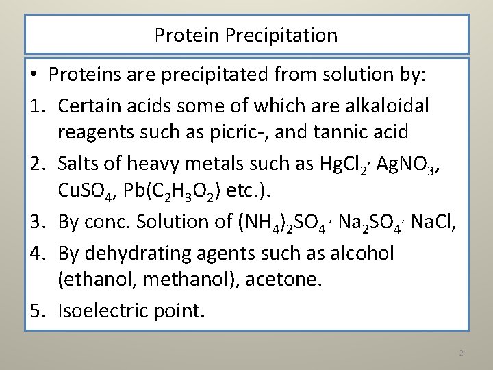 Lab Activity 9 Precipitation Of Proteins IUG 2015
