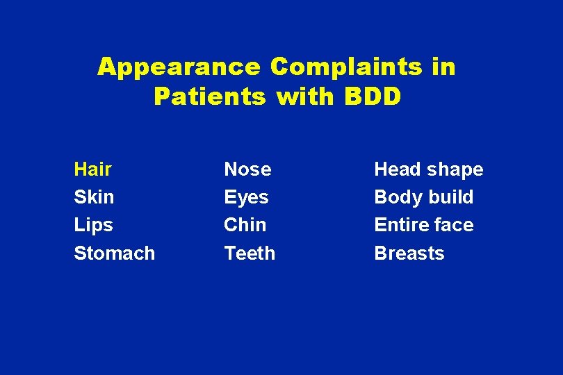 Body Dysmorphic Disorder Diagnosis and Management J Kevin