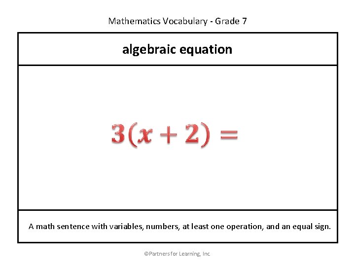 Mathematics Vocabulary Grade 7 Absolute value How far