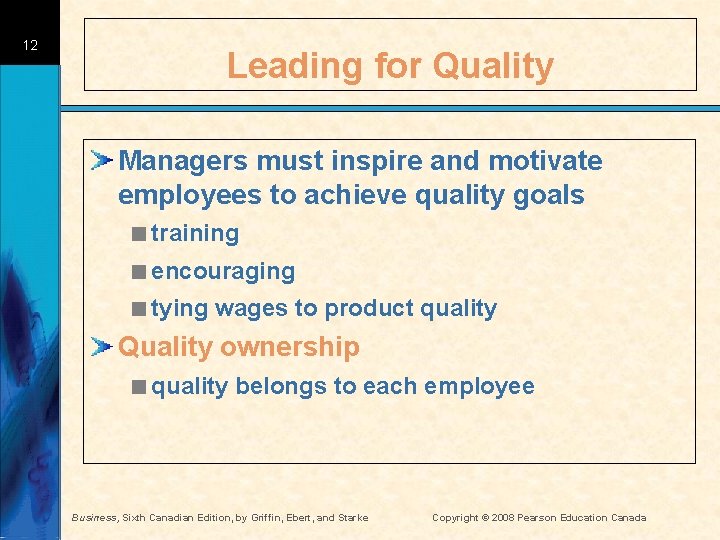 CHAPTER 12 Increasing Productivity and Quality Business Sixth
